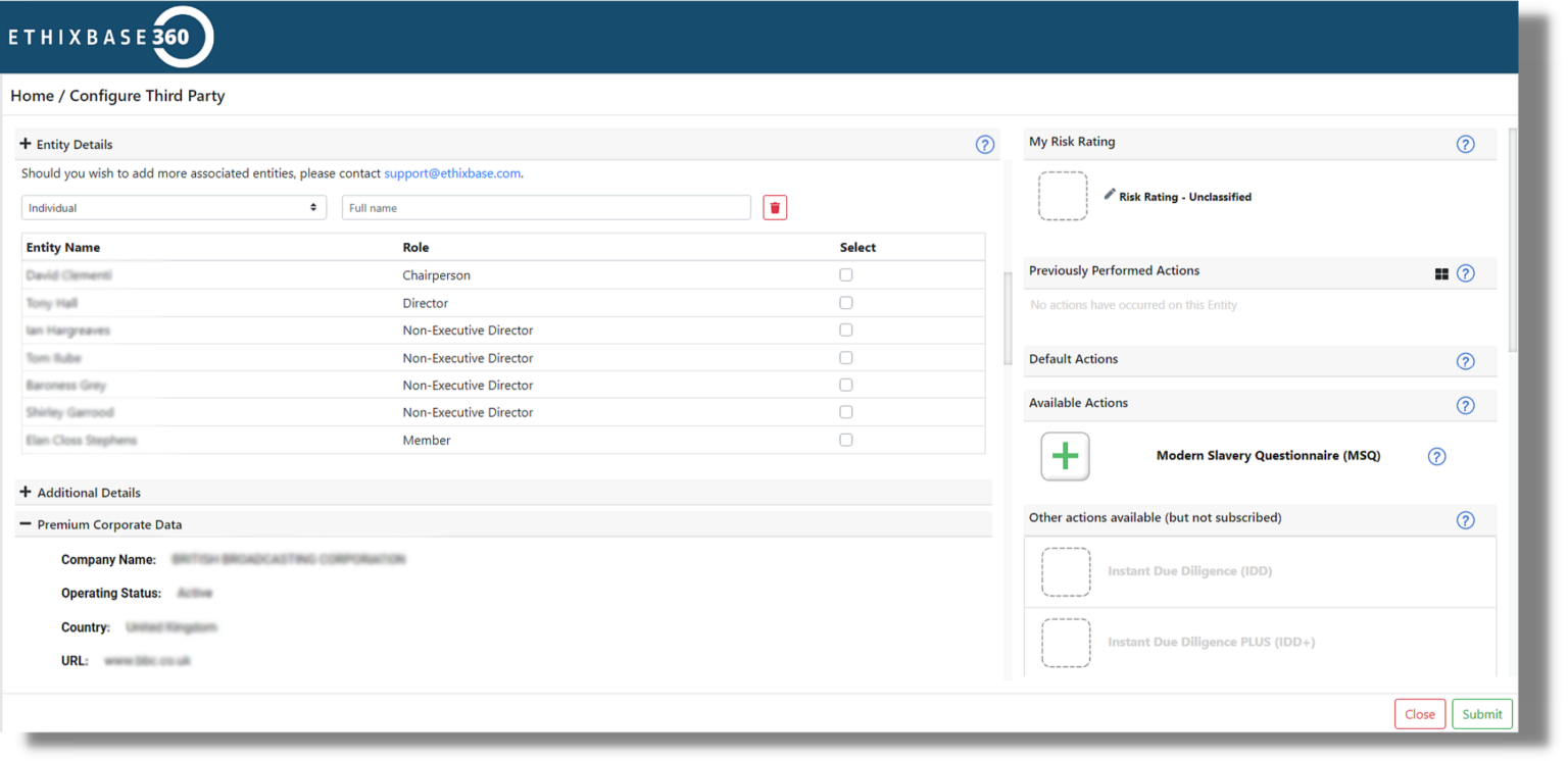 Capabilities: Premium Corporate Data - Ethixbase360
